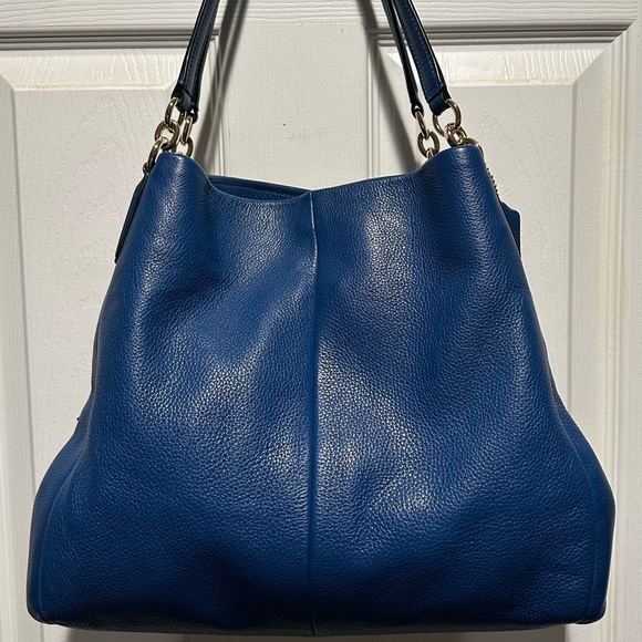 Coach | Bags | Coach Blue Leather Hobo Bag | Poshmark